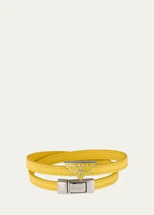 Prada Prada Saffiano Leather Bracelet Yellow