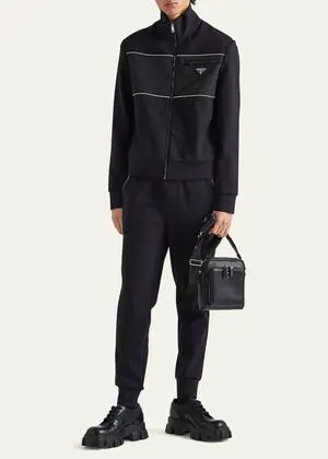 Prada Men's Tech Fleece Sweatpants - Nero Bianco