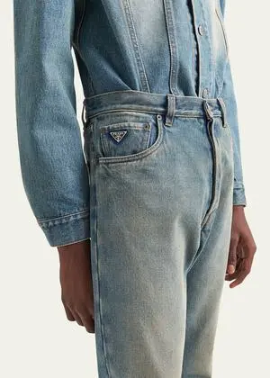 Prada Light Wash Denim Jeans - Light Blue