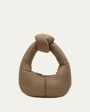 A.W.A.K.E. Mode Mia Gingham Knot Top-handle Bag