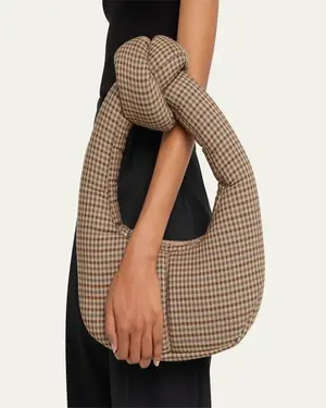 A.W.A.K.E. Mode Mia Gingham Knot Top-handle Bag