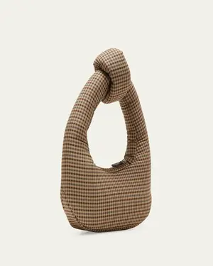 A.W.A.K.E. Mode Mia Gingham Knot Top-handle Bag