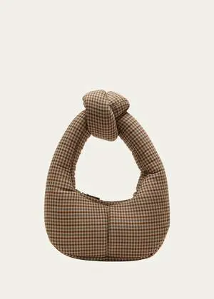 A.W.A.K.E. Mode Mia Gingham Knot Top-handle Bag