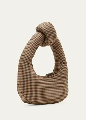 A.W.A.K.E. Mode Mia Gingham Knot Top-handle Bag