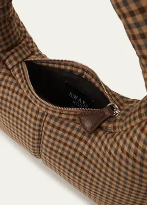 A.W.A.K.E. Mode Mia Gingham Knot Top-handle Bag