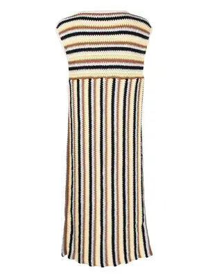 ALYSI Stripe-pattern Knitted Gilet