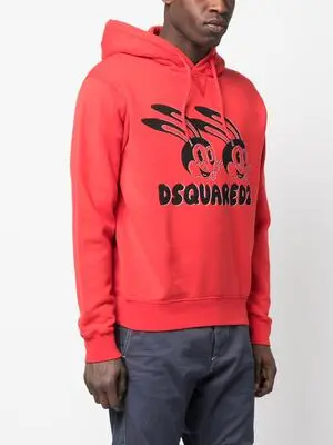 Dsquared2 Graphic-print Cotton Hoodie - Red