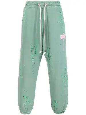 Palm Angels Paint-splatter Track Pants - Green