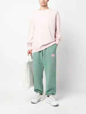 Palm Angels Paint-splatter Track Pants - Green
