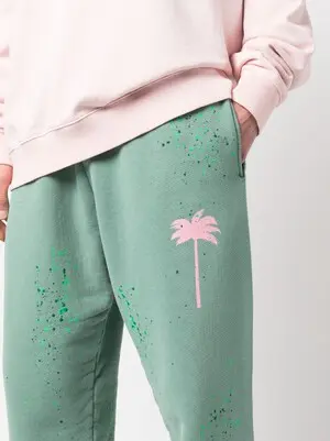 Palm Angels Paint-splatter Track Pants - Green