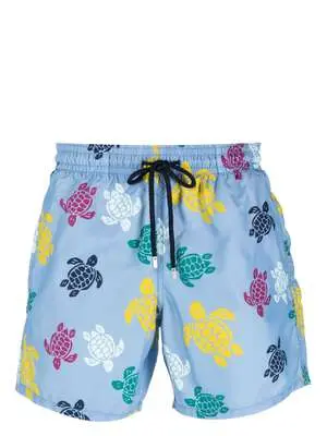 Vilebrequin Ronde Des Tortues-print Swim Shorts - Blue