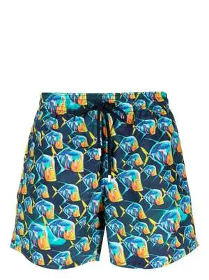 Vilebrequin Moorea Fish-print Swim Shorts - Blue