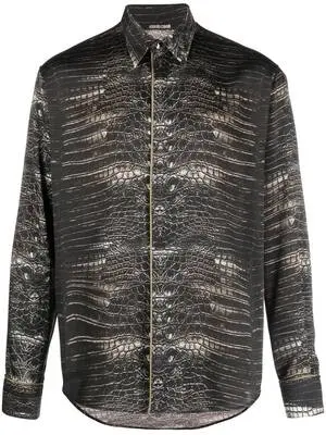 Roberto Cavalli Snakeskin-print Button-up Shirt