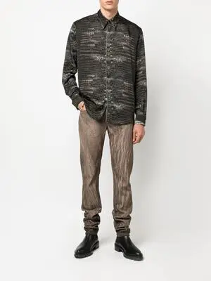 Roberto Cavalli Snakeskin-print Button-up Shirt
