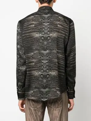 Roberto Cavalli Snakeskin-print Button-up Shirt