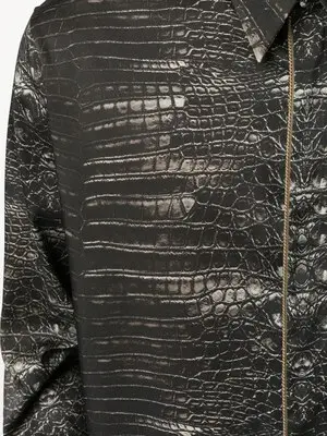 Roberto Cavalli Snakeskin-print Button-up Shirt