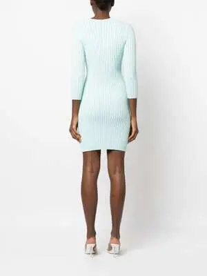 AERON Ribbed Knit V-neck Mini Dress