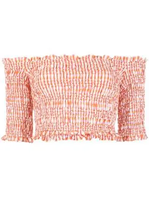 Kenzo Off-shoulder Gingham Top