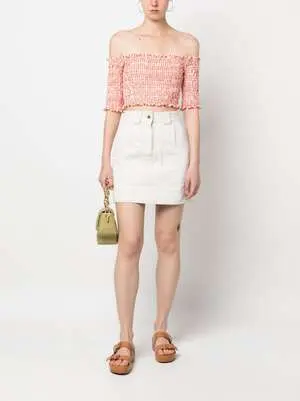 Kenzo Off-shoulder Gingham Top