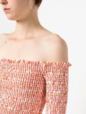 Kenzo Off-shoulder Gingham Top