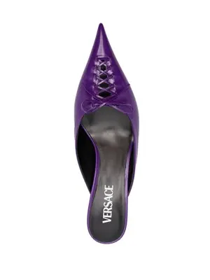 Versace Pin-point 50mm Mules - Purple