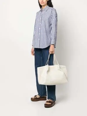 SERAPIAN Textured Leather Tote - Neutrals