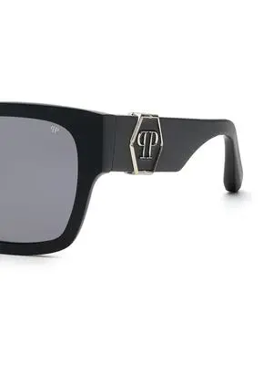 Philipp Plein Icon Hexagon Square-frame Sunglasses - Black