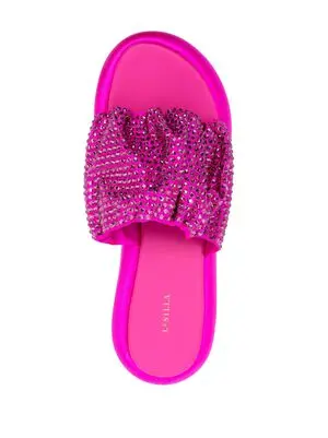 LE SILLA 100mm Rhinestone-embellished Platform Wedge Sandals