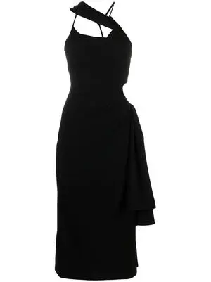 Jacquemus Abanada Draped Asymmetric Dress - Black