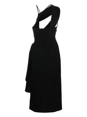 Jacquemus Abanada Draped Asymmetric Dress - Black