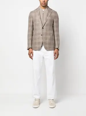 Corneliani Tonal Plaid Single-breasted Blazer - Brown