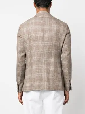 Corneliani Tonal Plaid Single-breasted Blazer - Brown