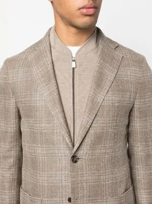 Corneliani Tonal Plaid Single-breasted Blazer - Brown