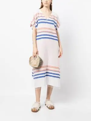 LEMLEM Horizontal-stripe Print Kaftan Dress