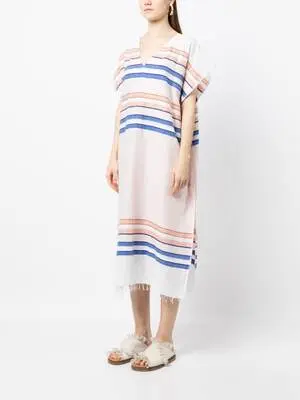 LEMLEM Horizontal-stripe Print Kaftan Dress