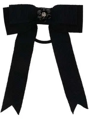 Erdem Crystal Flower Bow-detail Hair Tie