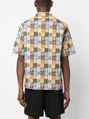 Nanushka Bodil Diamond Check-print Shirt - Orange