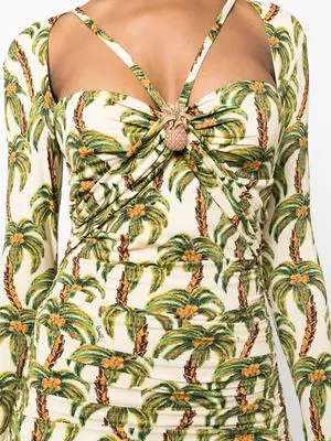 Roberto Cavalli Palm Tree Print Mini Dress