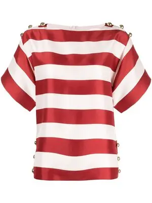 Zimmermann Striped Silk T-shirt