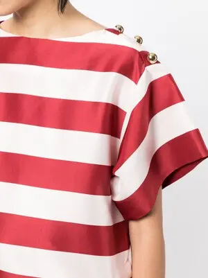 Zimmermann Striped Silk T-shirt