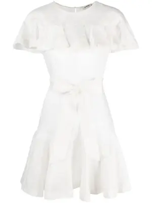 Sandro Frill-detail Pleated Mini Dress - White