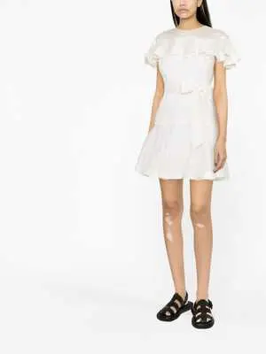 Sandro Frill-detail Pleated Mini Dress