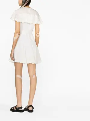 Sandro Frill-detail Pleated Mini Dress