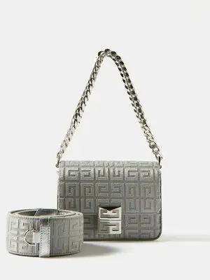 Givenchy Givenchy - 4g Small Logo-jacquard Cross-body Bag - Womens - Silver - Silver