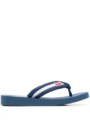 Kenzo Logo-patch Striped Flip Flops
