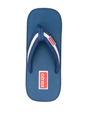 Kenzo Logo-patch Striped Flip Flops