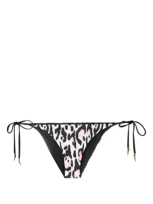 Roberto Cavalli Leopard-print Bikini Bottom - Black