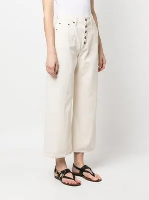 Polo Ralph Lauren Cropped Wide-leg Trousers - Neutrals