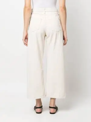 Polo Ralph Lauren Cropped Wide-leg Trousers - Neutrals