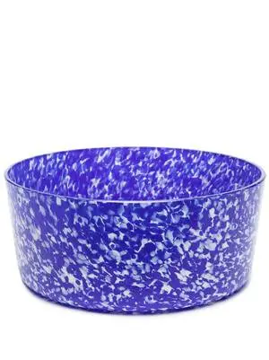 STORIES OF ITALY Soi Macchia Su Macchia Large Murano Bowl - Blue